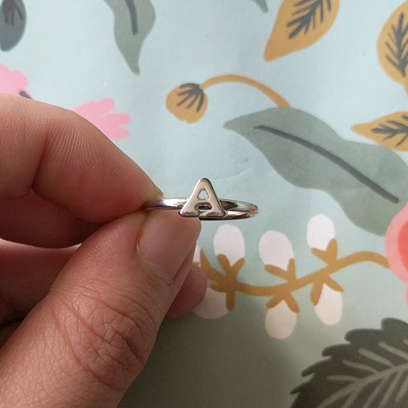 BaubleBar | Jewelry | Nwot Silver Letter A Ring Stackable Personalized ...
